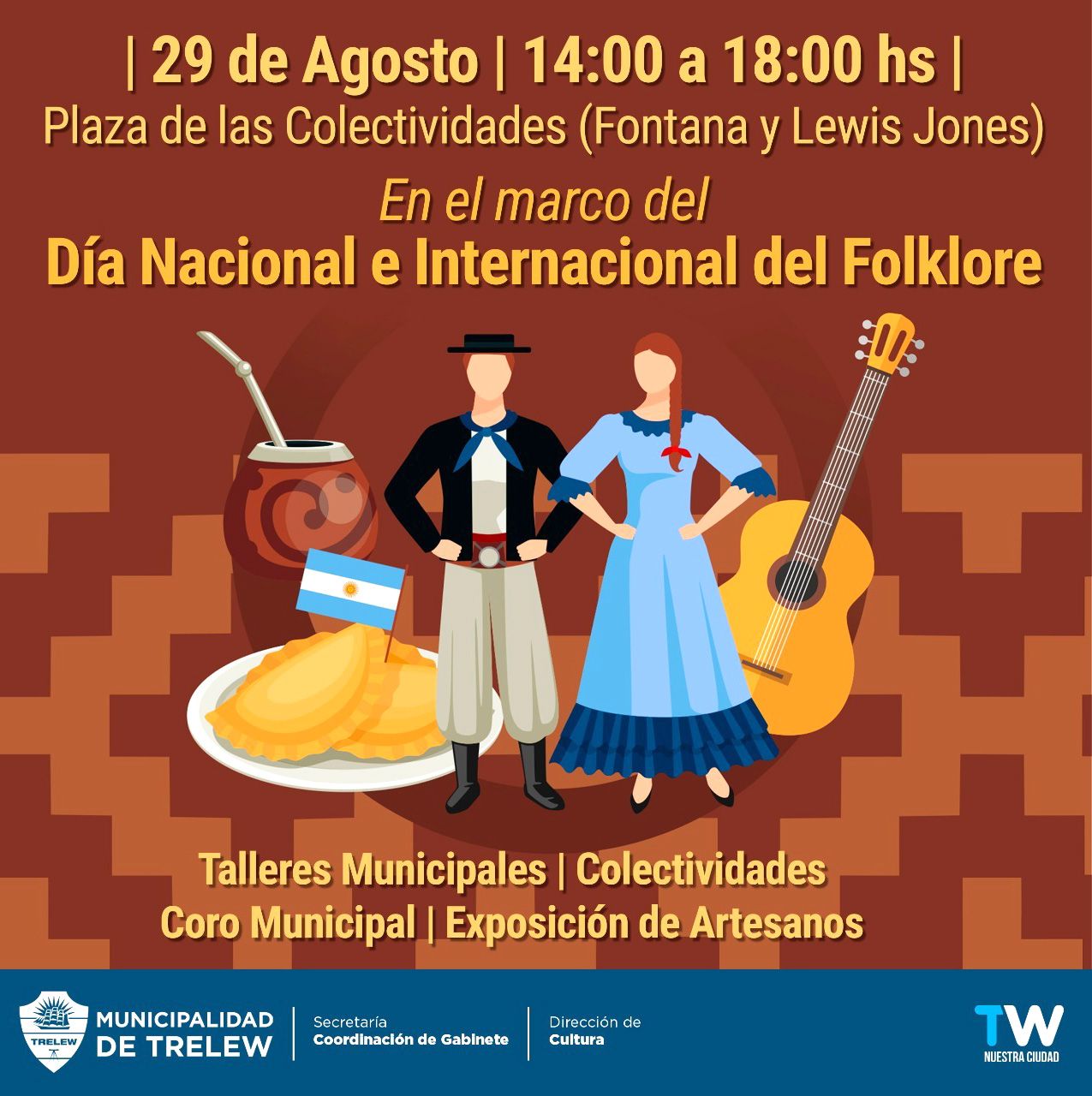 Trelew celebra el Día Nacional y Mundial del Folclore