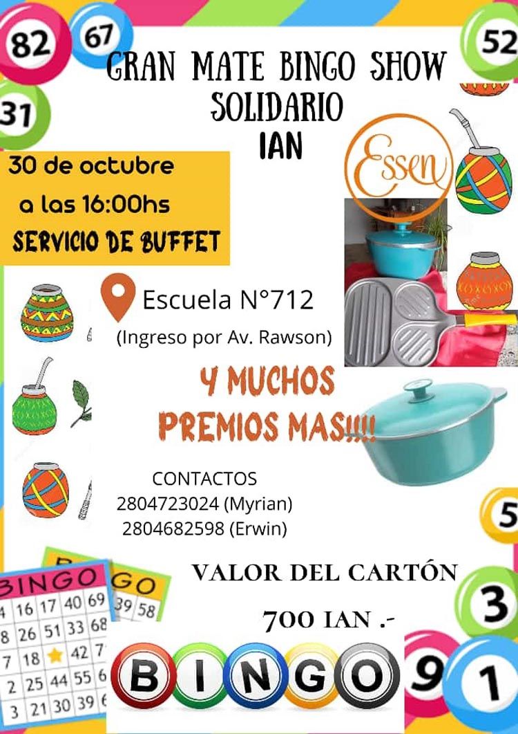 Trelew: Matebingo solidario para acompañar al pequeño Ian
