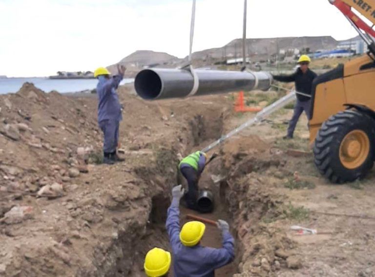 Inició la construcción del emisario norte de Comodoro