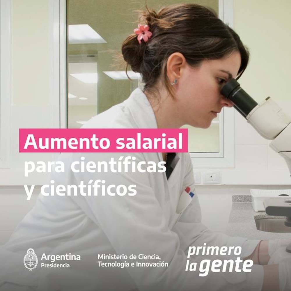 Aumento de 10% a científicos y becarios de CONICET