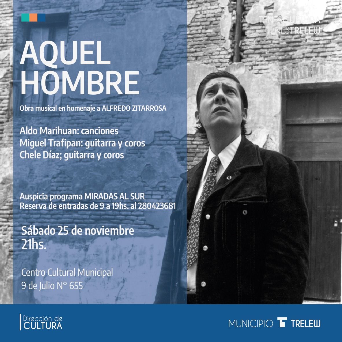 Se viene una obra musical en homenaje a Alfredo Zitarrosa en Trelew