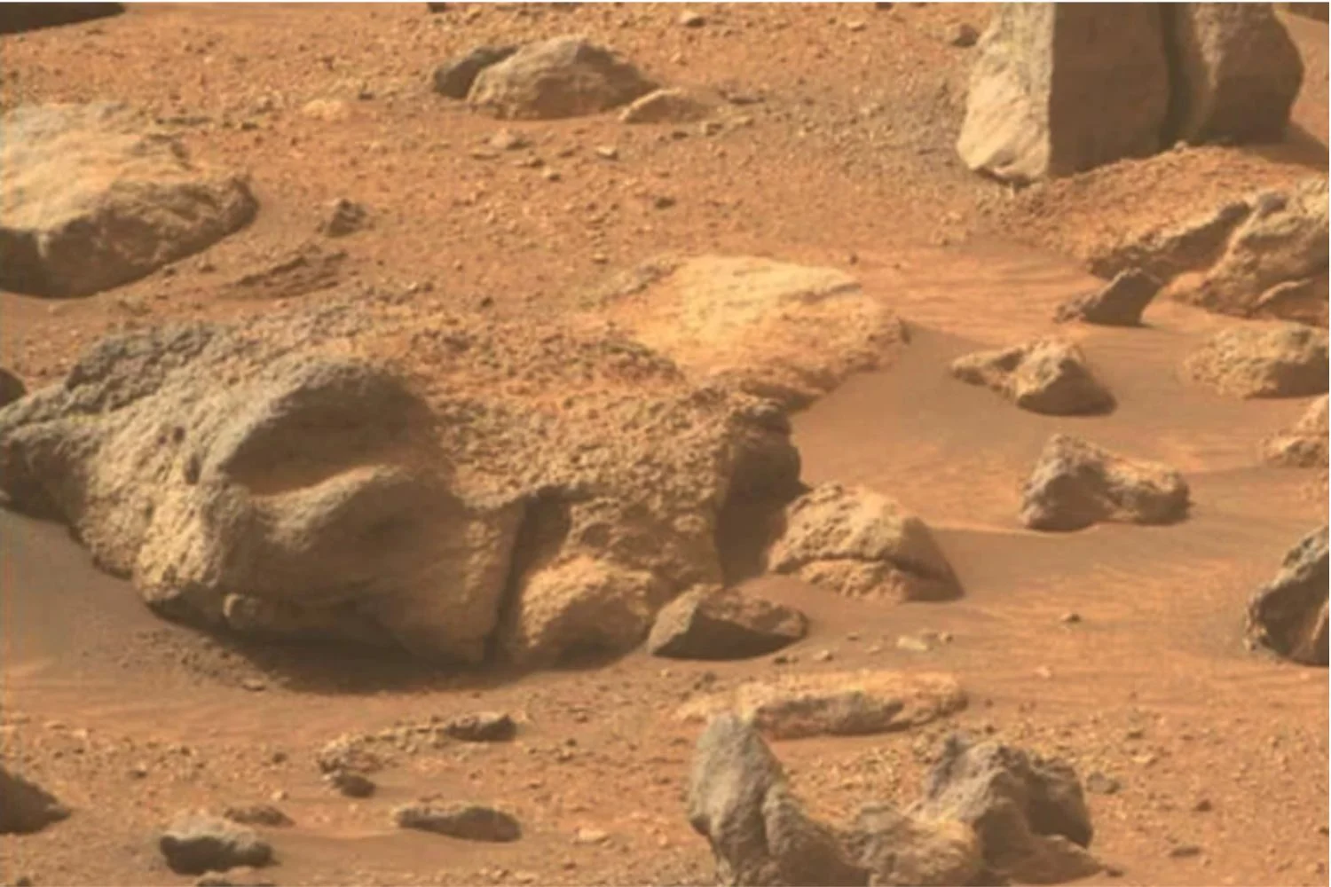 La NASA fotografió una roca en Marte que parece tener un rostro humano ...